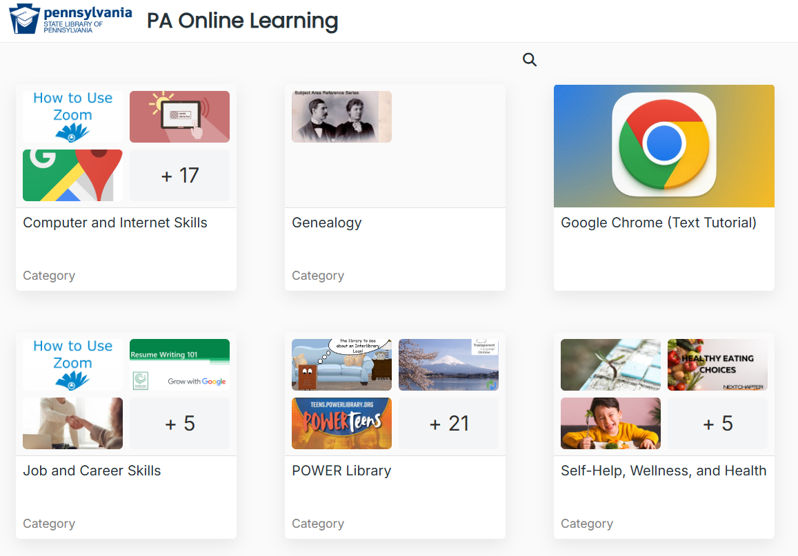 PA Online Learning – eLibrary Backstage